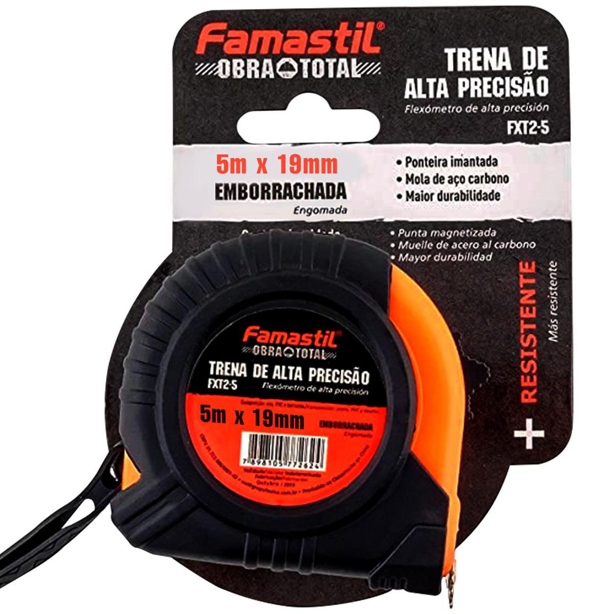 Trena emborrachada famastil 05m x 19mm - Ramada.com.br