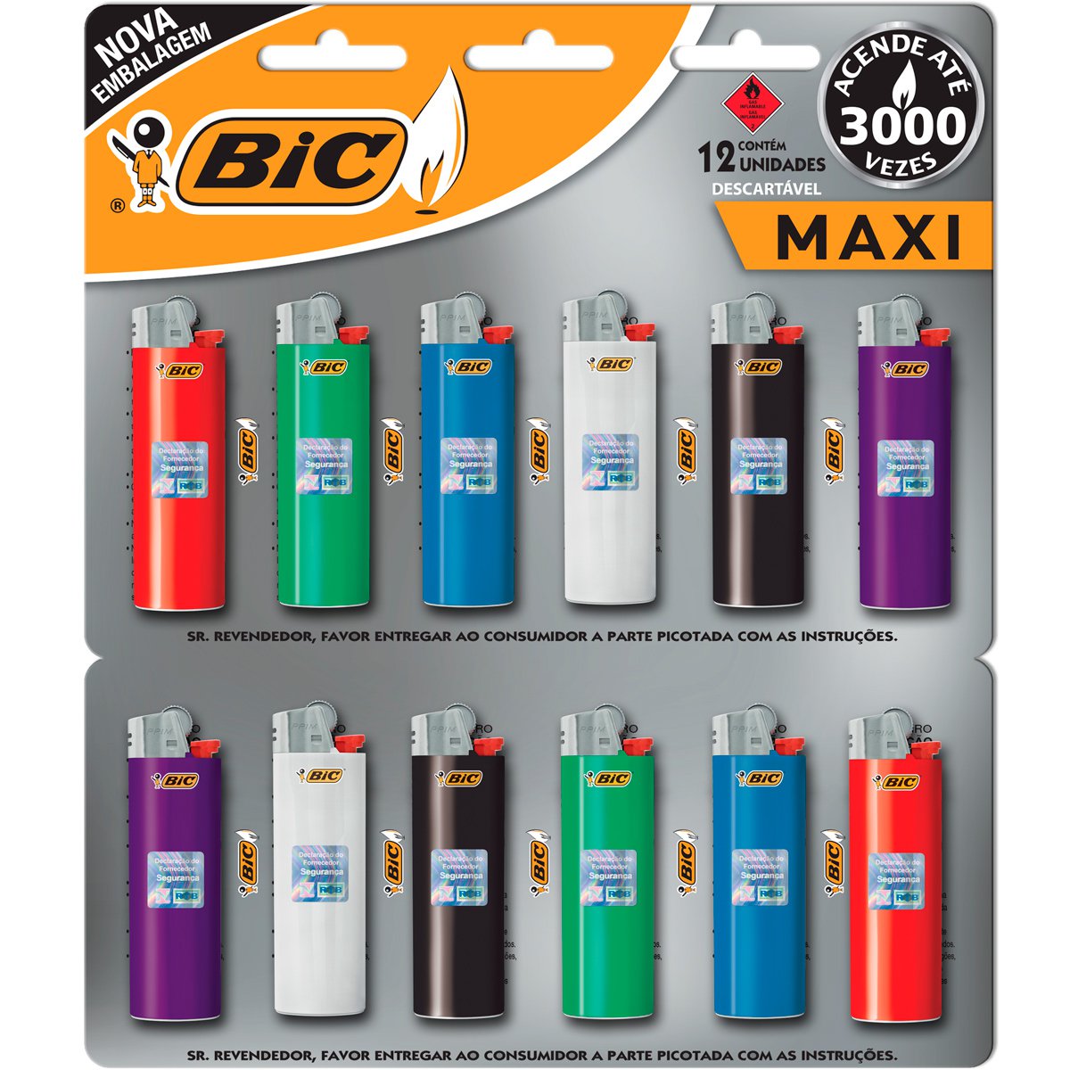 Isqueiro bic maxi com 12 - Ramada.com.br
